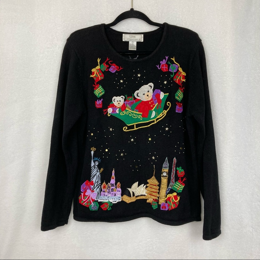 Lisa International Christmas Sweater World Landmarks … - Gem
